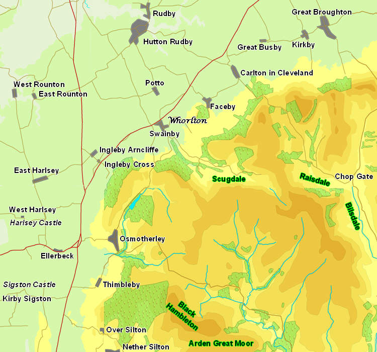 Clickable Map: Cleveland Hills and Osmotherley