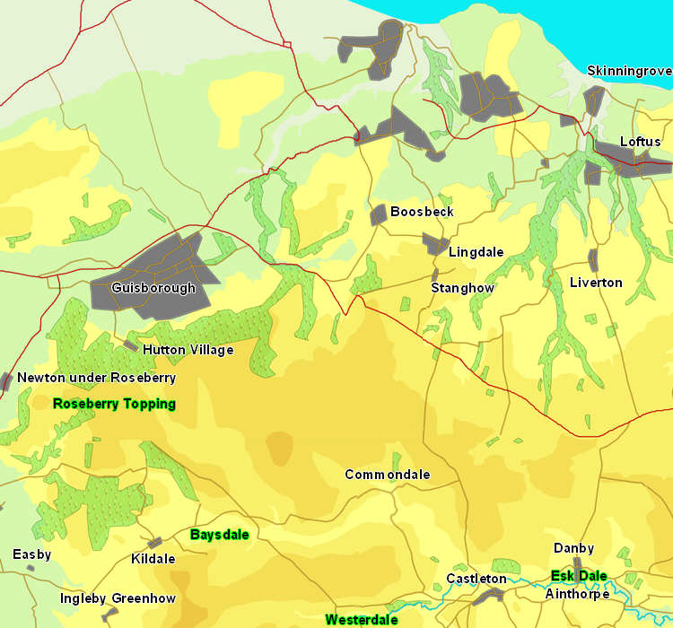 Clickable Map: Upper Esk, Roseberry Topping and Guisborough
